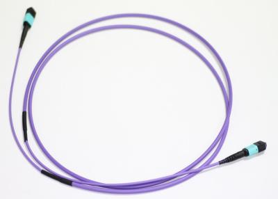 China 24 Cores MPO MTP Fiber Optic Cable Multimode OM4 OFNP Violet 3.0mm for sale