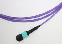 China 24 Cores MPO MTP Fiber Optic Cable Multimode OM4 OFNP Violet 3.0mm for sale