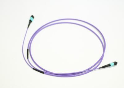 China LSZH MTP OFNR 10 Foot Optical Cable 12 Cores Multimode OM3 Aqua for sale