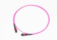 China 3.0mm 12 Core MPO MTP OM4 OFNP Fiber Optic Patch Cord Red 0.35dB Low Loss for sale