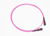 China 3.0mm 12 Core MPO MTP OM4 OFNP Fiber Optic Patch Cord Red 0.35dB Low Loss for sale