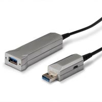 China 5Gbps USB3.0 AOC USB Active Optical Cable With Power Supply TPU Black Jacket for sale