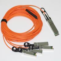China 40G QSFP+ to 4 SFP+ Active Optical Fan Out Cable OM2 MMF 3.0mm 850nm 100m for sale