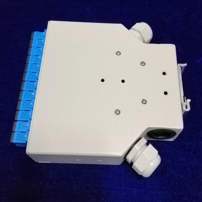 China 12 Cores Outdoor Fiber Optic Termination Box Singlemode SC UPC Aluminum DIN Rail for sale