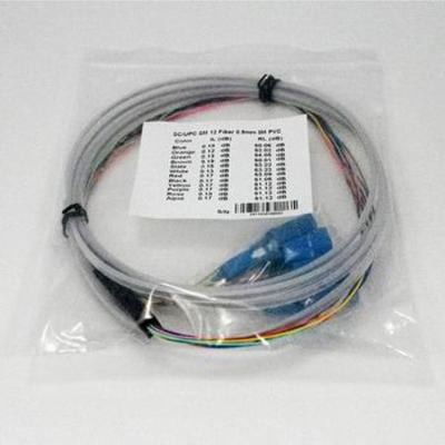 China LSZH Fiber Optic Pigtails SC UPC Ribbon Fanout Kit 0.9mm 12 Color Coded 12 Fiber for sale