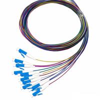 China LSZH Fiber Optic Pigtails SC UPC Ribbon Fanout Kit 0.9mm 12 Color Coded 12 Fiber for sale