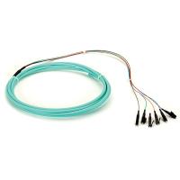 China ST UPC Pigtail Patch Cord Multimode OM3 Bare Ribbon Fanouit PVC Jacket for sale