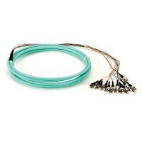 China ST UPC Pigtail Fibre Optic Multimode OM3 Bare Ribbon Fanouit PVC Jacket for sale