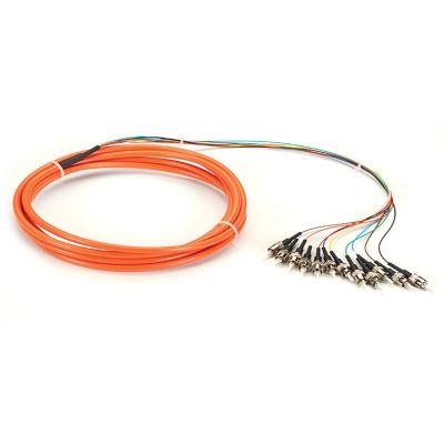 China ST UPC Pigtail Patch Cord Multimode OM3 Bare Ribbon Fanouit PVC Jacket for sale