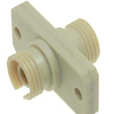 China FC to FC Multimode Fiber Optic Coupler Phosphor Bronze Sleeve Beige 0.35dB for sale