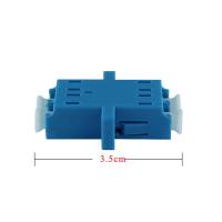 China LC UPC Singlemode Duplex Fiber Optic Adapter 2.0mm Flanged Blue Housing for sale