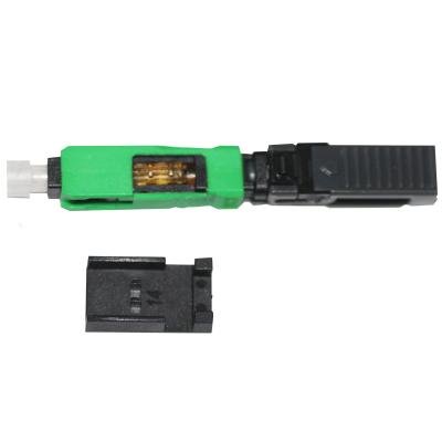China SC APC Singlemode Fiber Optic Field Assembly Connector 55mm 9/125μm for sale
