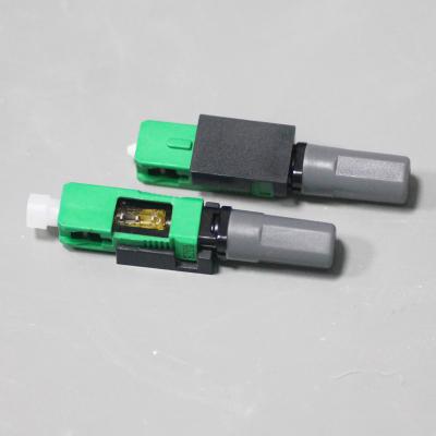 China SC APC Quick Connect Fiber Optic Connectors Field Assembly Singlemode APC Polish for sale