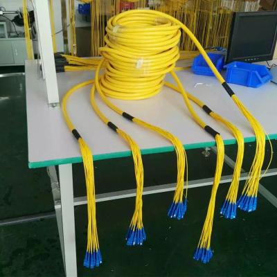China 12 Fiber LC APC to LC UPC Singlemode G.652D Pre Terminated Fiber Optic Cable 10m for sale