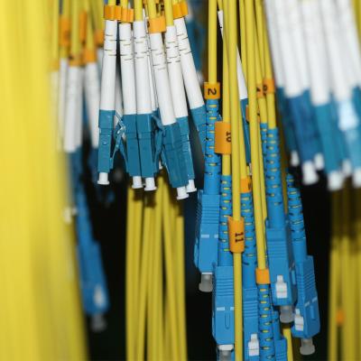 China 12 Core G657A1 Singlemode SC to LC Pre Terminated Fiber Optic Cable 100M LSZH for sale