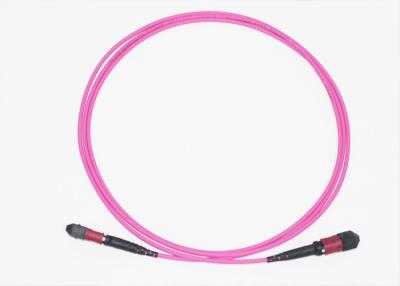 China Multimode OM4 100ft Fiber Optic MPO MTP Cable OFNP Patch Cord 12 Cores 3.0mm for sale