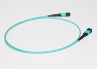 China LSZH MTP OM4 Aqua Fiber Optic MPO MTP Cable Multimode 24 Cores for sale