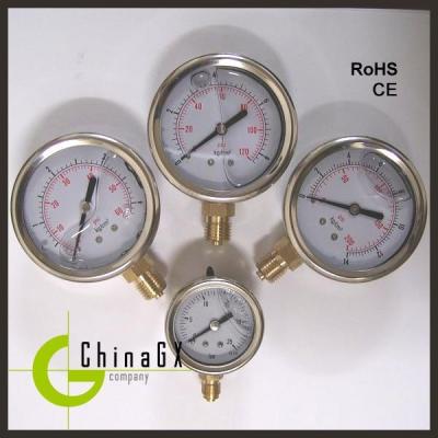 China Aluminium Silicone Oil Filled Lpg Nitrogen Pressure Gauge 60mm / 2.5