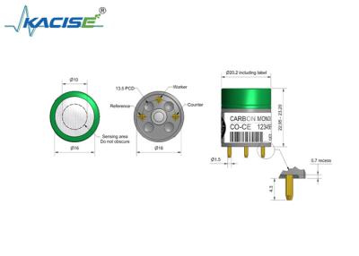 China CO-CE Carbon Monoxide Sensor Linearity 500 Sensitivity 10 to 25 High Concentration for sale
