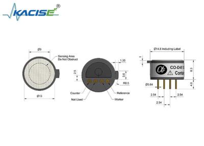 China Quick Response Time < 25 CO-D4X Carbon Monoxide Sensor with Miniature Size and Sensitivity 18-45 for sale