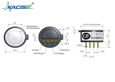 China Small Size Dual Sensor for Carbon Monoxide and Hydrogen Sulfide Detection Zero Current ± 6 Linearity 40 for sale