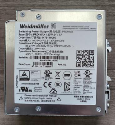 China WEIDMULLER PRO MAX 120W 24V 5A Switching Power Supply for sale