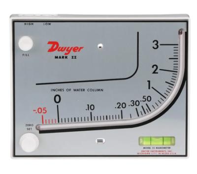 China Dwyer Mark II Series Molded Plastic Manometer 0-7000 Fpm for sale