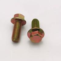 China M10 X 1.25 Hex Head Flange Bolt Yellow Zinc Plated for sale