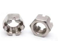 China Fasteners M4 Hexagon Slotted Nut Carbon Steel Zinc Galvanized Din 935 for sale