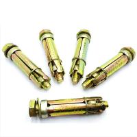 China Fixing Anchor Bolts with three or four pcs Loose Bolt Shield Anchor Yellow Zinc Plated wall fix bolts for sale