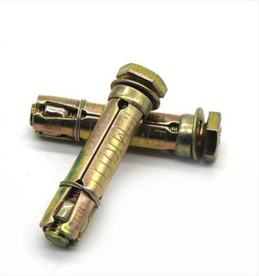 China Yellow Zinc Plated Steel Concrete Fixing Bolts 3pcs / 4pcs M6*50/8*60 for sale