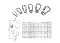 China Carbon / Stainless Steel Simple Snap Hook Carabiner M4 For Rigings for sale