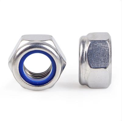 China M3-M20 Hex Head Nuts Nylon Lock Blue White Zinc Low Carbon Steel Din 985 Industrial Fasteners for sale