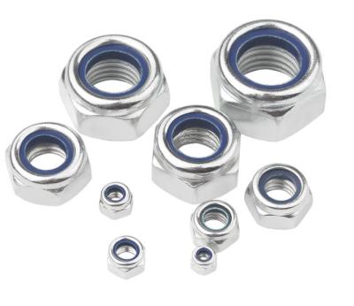 China Din 982 Zinc Plated Hex Head Lock Nuts Anti Theft Insert Nylon Lock for sale