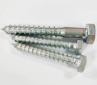 China Zinc Plated DIN 571 Standard Hex Head Wood Screw Half Thread for sale