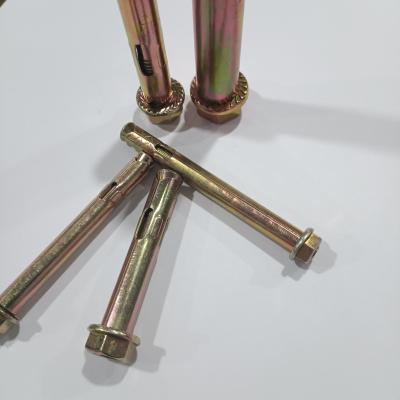 China Grade 4.8 / 8.8 Anchor Bolt Sleeve Type Carbon Steel Flange Nut Head M12*30 Concrete for sale