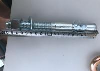 China Iron Material M10*100 Concrete Wedge Anchor Bolts With Blue / White Zinc Plated for sale