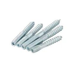 China M6*60 M10*200 Carbon Steel Hanger Bolt Wood To Metal Dowels Double Ended Furniture Fixing for sale