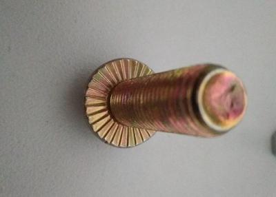 China Hexagon Flange Head Metal Bolts And Nuts Yellow Grade 4.8 Carbon Steel DIN for sale