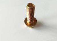 China 4.8 Grade Metal Hex Head Flange Bolt , Metric Hexagon Head Cap Yellow Zinc Plated for sale