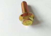 China 4.8 Grade Metal Hex Head Flange Bolt , Metric Hexagon Head Cap Yellow Zinc Plated for sale