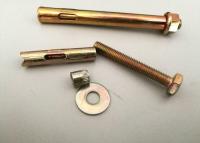 China YELLOW ZINC PLATED SLEEVE ANCHOR BOLTS WITH HEX FLANGE NUT DIN BSW ANIS STANDARD for sale