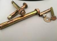 China YELLOW ZINC PLATED SLEEVE ANCHOR BOLTS WITH HEX FLANGE NUT DIN BSW ANIS STANDARD for sale