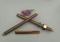 China Carbon Steel Material M12 Chemial Anchor Bolts With Yellow Zinc Color for sale