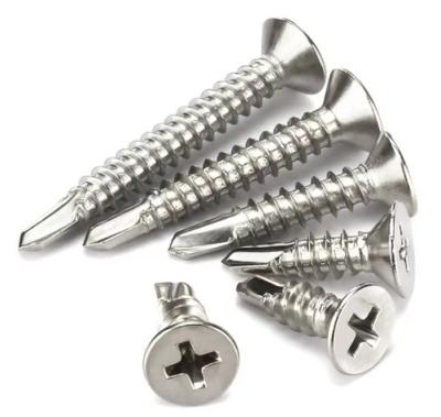 China Carbon Steel Galvanized Self Tapping Screw Flat Head Drill Tail Countersunk Cross M4.2 for sale