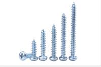 China High Strength Hardened Carbon Steel Galvanized Large Flat Head Self Tapping Screws M4.2 #8 for sale
