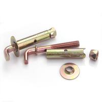 China Carbon Steel M10 L Hook Sleeve Anchor Bolts Yellow Galvanization for sale