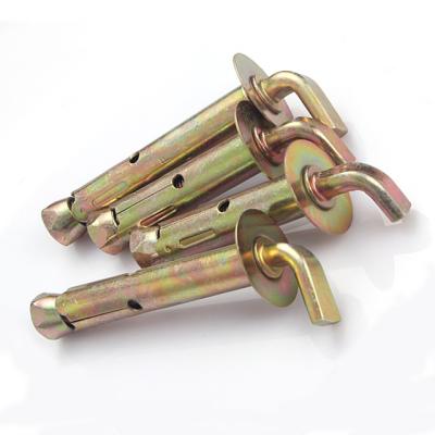 China Carbon Steel M10 L Hook Sleeve Anchor Bolts Yellow Galvanization for sale