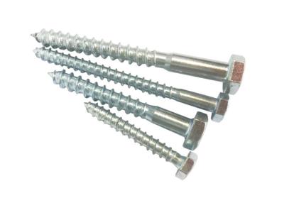 China Galvanized Buildings Din571 Hex Head Wood Screw White Zinc Plated for sale