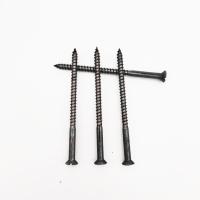 China DIN 571 standard  ZINC  PLATED  wood  screw   with  mimus  screw head and  black  color for sale